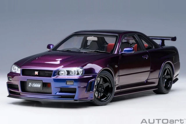 AUTOART 1:18 77464 2005 NISSAN SKYLINE GT-R(R34) NISMO Z-Tune, viola mezzanotte EUR 339,95 ...