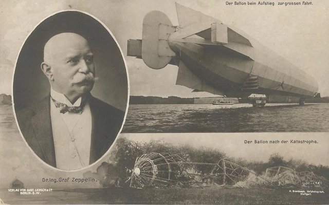 GRAF ZEPPELIN, LUFTSCHIFF-ZEPPELIN, Absturz bei Echterdingen ...