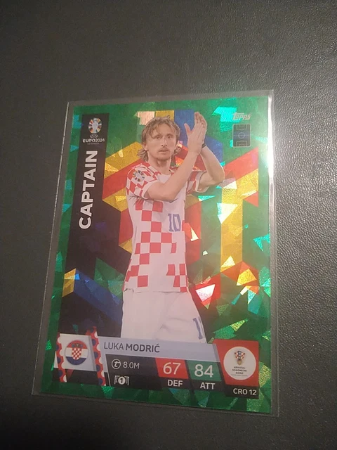MATCH ATTAX UEFA Euro 2024 Luka Modric Green Emerald Parallel Captain ...
