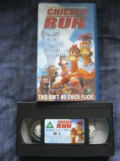 CHICKEN RUN. VHS VIDEO. Animation. Mel Gibson, Imelda Staunton, Timothy ...