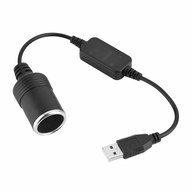 USB 12V CAR Voltage Conversion Line Socket Power Adapter Charger Cable ...
