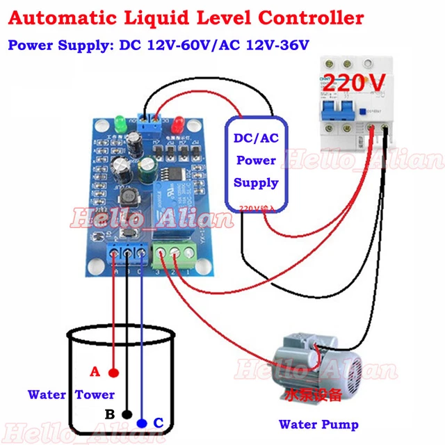 AC/DC 12V 10A Liquid Level Controller Module Water Level Detection ...