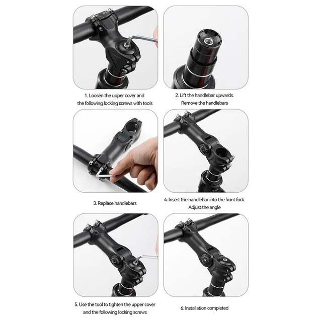 ADJUSTABLE BICYCLE STEM with Double Screw Locking Mechanism for Safety ...