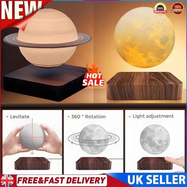 3 COLORS MODE Levitating Moon Lamp Magnetic Floating Spinning Luna ...