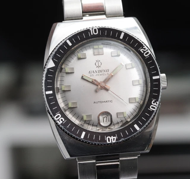 VINTAGE DIVER'S CANDINO! Vintage Compressor! Steel Case, Automatic! EUR ...