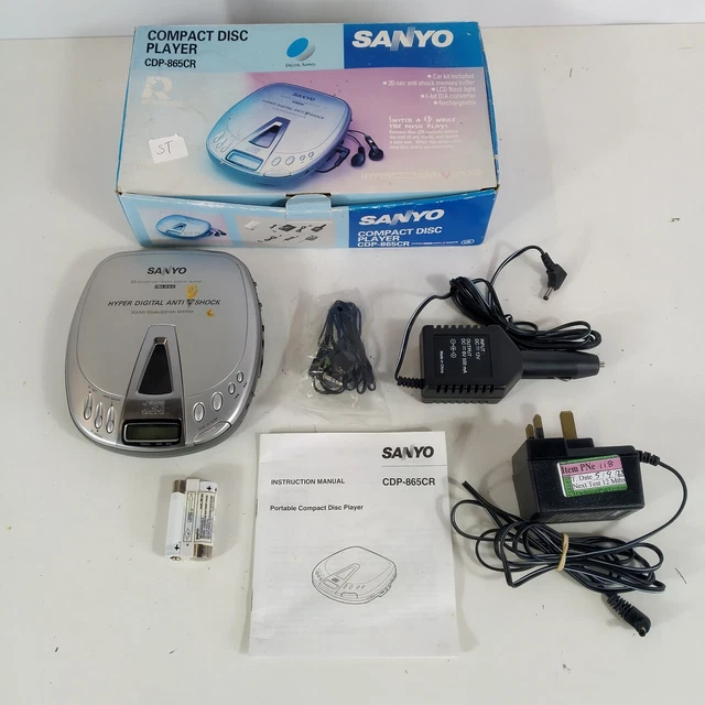 VINTAGE SANYO COMPACT Disc CD Player CDP-865CR Boxed Walkman Style ...