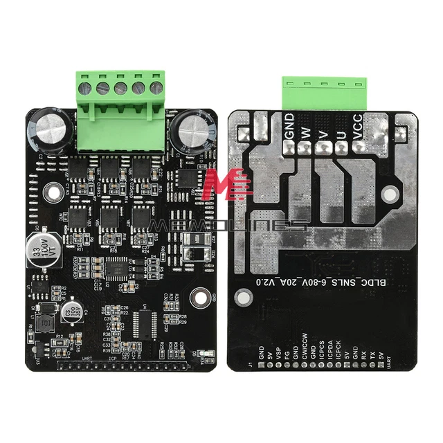 DC 6-80V BLDC 3-Phase DC Brushless Motor Controller 1600W 50A PWM Motor ...