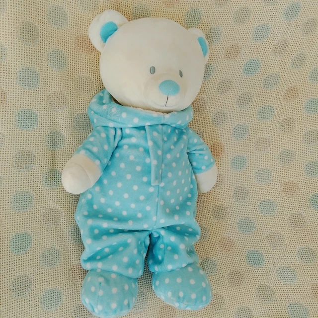 KEEL TOYS BLUE Baby Boy Teddy Bear Soft Toy Plush. Comforter. Romper ...