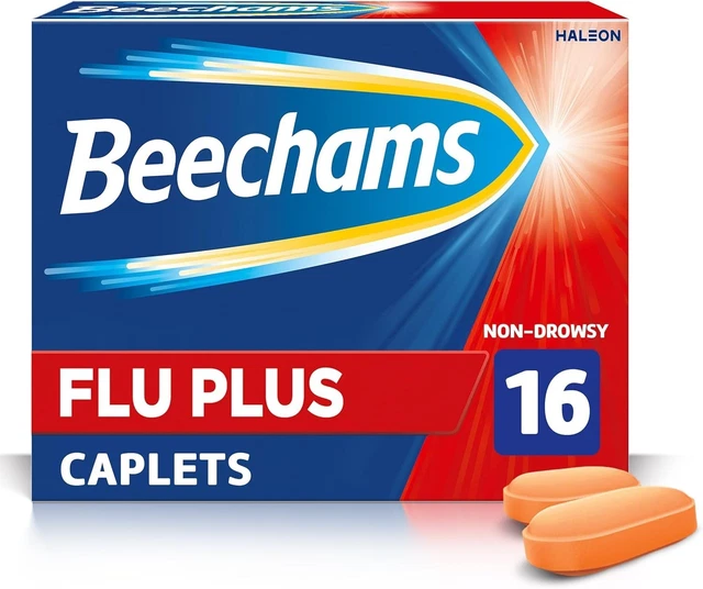BEECHAMS COLD AND Flu Caplets, Cough Medicine for Adults & C&F CAPLETS ...