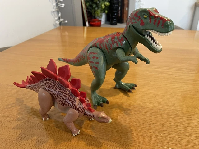 PLAYMOBIL DINOSAURS STEGOSAURUS And Tyrannosaurus Rex T-Rex Dino ...
