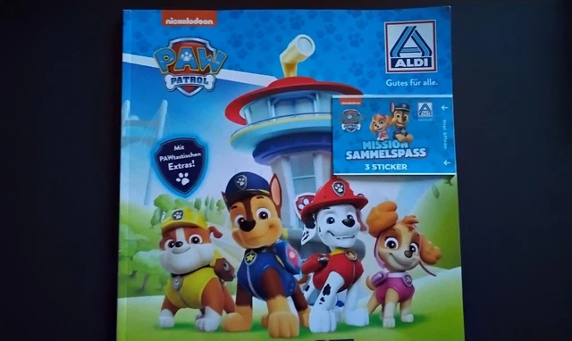SAMMELALBUM PAW PATROL Aldi Nord + 1 Sticker-Päckchen mit je 3 Stück ...