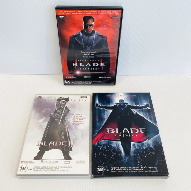 BLADE MOVIE BUNDLE DVD X3 Region 4 PAL Trilogy Blade + Blade 2 + Blade ...