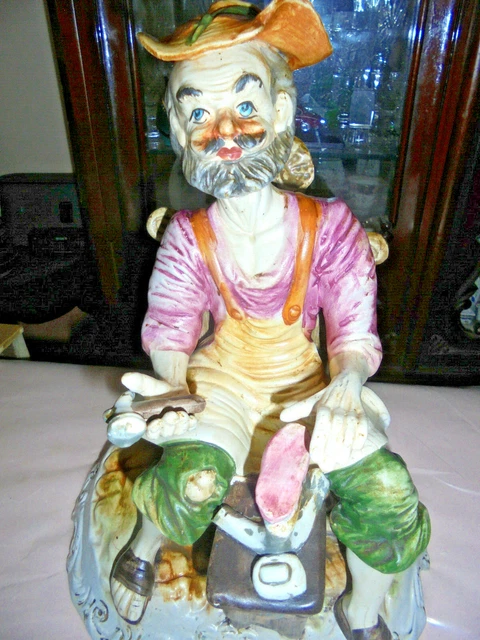 VINTAGE CAPODIMONTE FIGURE Shoemaker/Cobler This Very Rare Large Piece ...