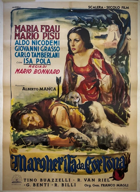 MARGHERITA DA CORTONA-MANIFESTO telato affiche originale-2F-Maria Frau ...