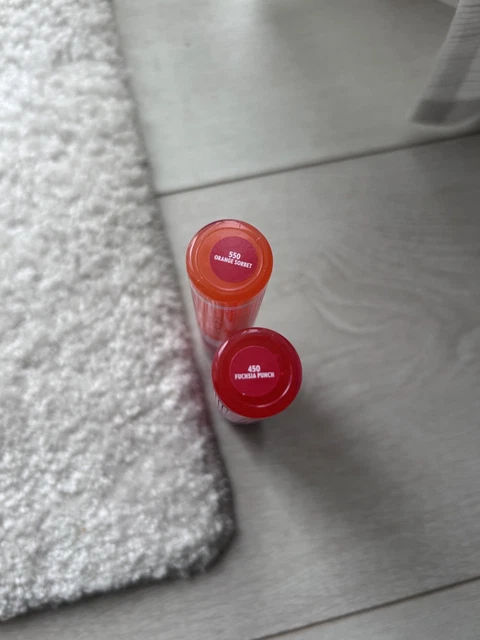 RIMMEL THRILL SEEKER Glassy Lip Gloss 10ml x2 Fuchsia Punch & Orange ...