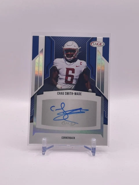 CHAU SMITH-WADE AUTO Silver RC 2024 Sage High Series Rookie Carolina ...