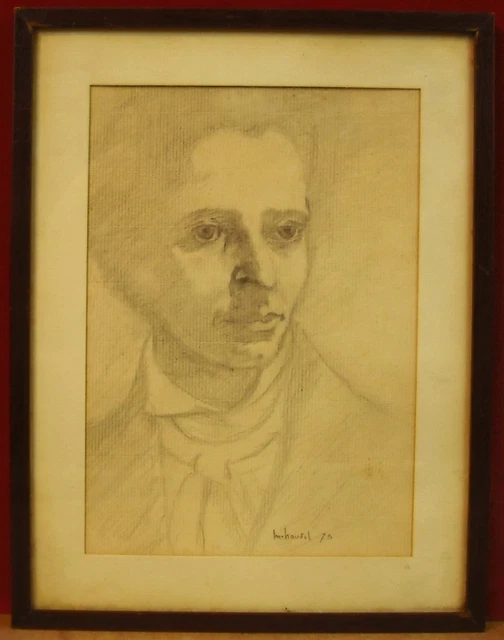 PORTRAIT DESSIN AU crayon signée Millie HOUSEL (1887-1970) pencil ...