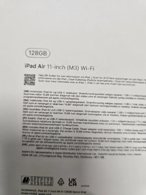 APPLE IPAD AIR 13-inch (M2) Wi-Fi - Box Only £7.58 - PicClick UK