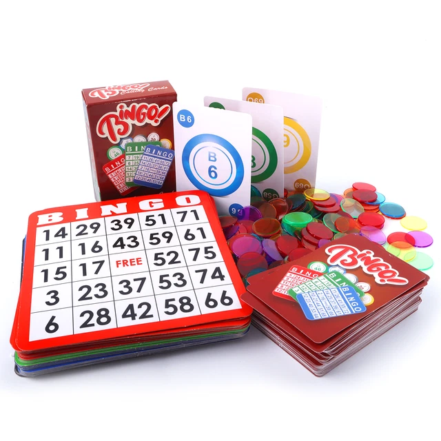 BINGO GAME COMPLETE Set w/50 Bingo Cards, 500 Bingo Chips/Bingo Calling ...