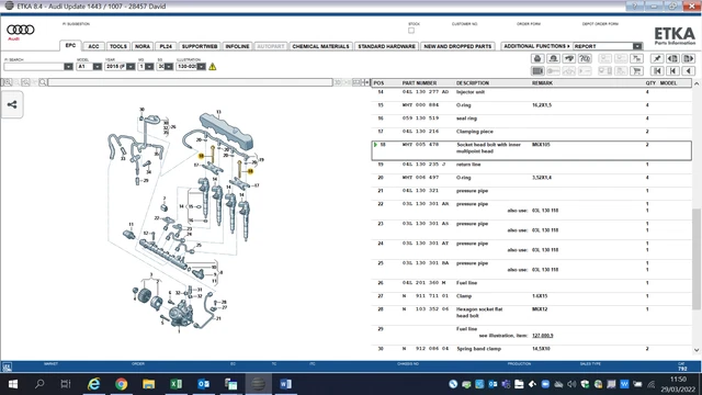 VW / AUDI / Seat / Skoda Injector Securing Bolt Wht005478 *Genuine* £1. ...