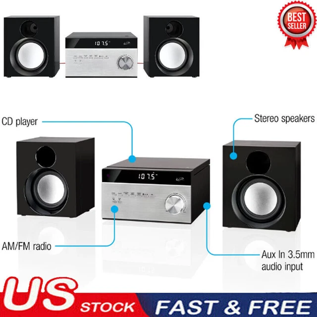 COMPACT STEREOS HOME Music System Bluetooth CD Player AM/FM Radio 2 ...
