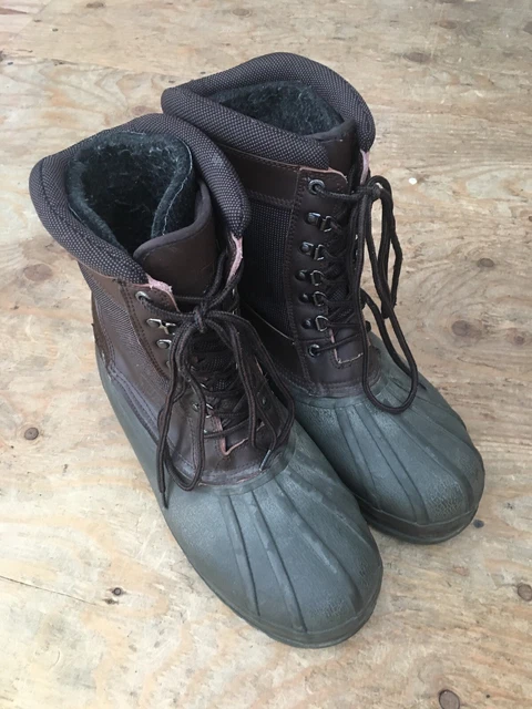 RED WING WORX Rubber Snow Rain Mud Boots Mens 10 Leather Brown Liners ...