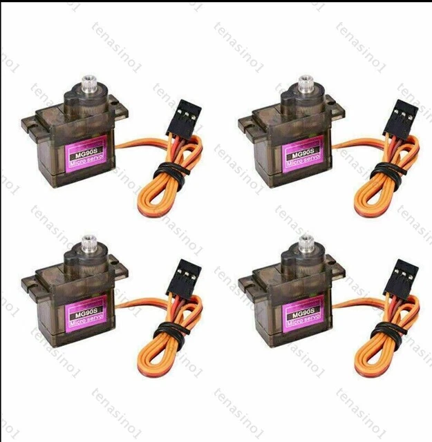 8 MINI SERVOS MG90S à engrenages métalliques, micro servos, prise JR ...