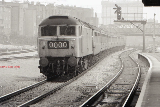 ORIGINAL 35MM BLACK & White Slide: Class 47 47264 Westbourne Park 1976 ...