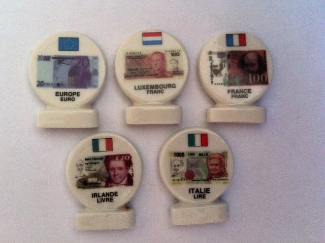 SÉRIE INCOMPLÈTE DE 5 fèves " LES BILLETS AVANT L'EURO " (DOM) EUR 3,80 ...