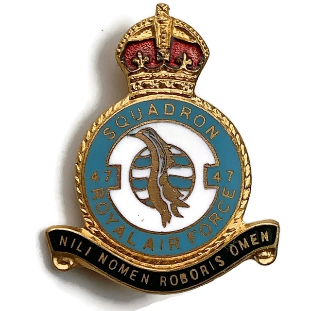WW2 KINGS CROWN 47 Squadron Royal Air Force RAF Enamel Lapel Badge - H ...