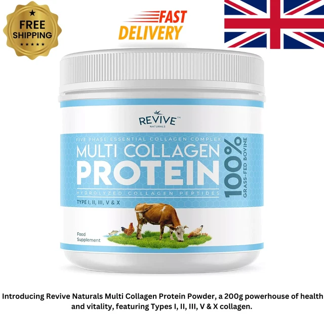 MULTI COLLAGEN PROTEIN Powder (200g) - Types I, II, III, V & X ...