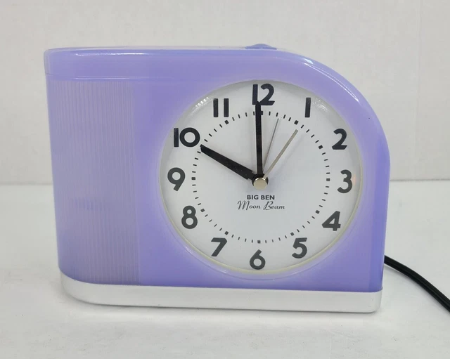 VINTAGE PURPLE MOON Beam Light Up Clock Flashing Light Alarm Clock ...