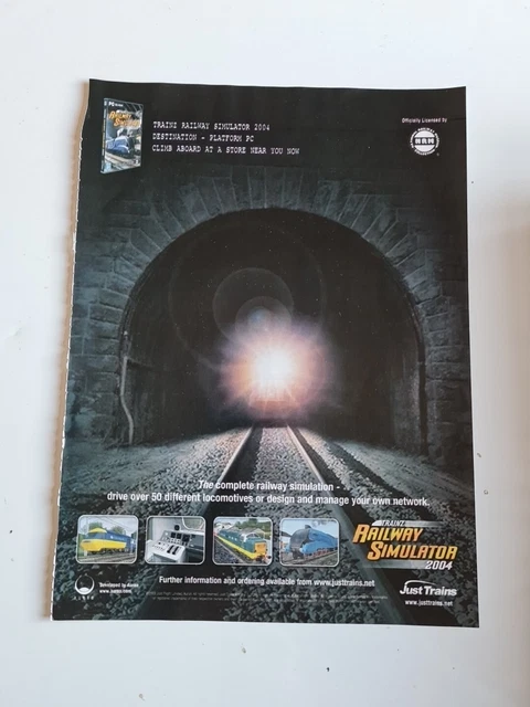 TRAINZ RAILWAY SIMULATOR PC ANNUNCIO GIOCO POSTER ART 8.2X11.8" EUR 12 ...