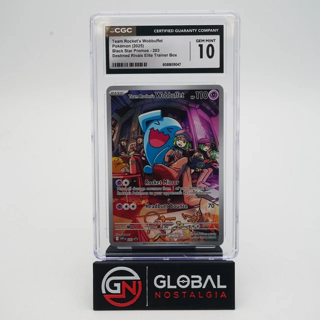 TEAM ROCKETS WOBBUFFET 2025 Pokemon Destined Rivals ETB Promo #203 CGC ...