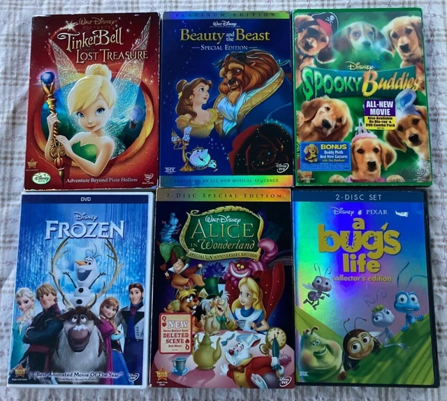 6 DVD DISNEY Lot-Tinker Bell Lost Treasure,Alice Wonderland,Frozen ...