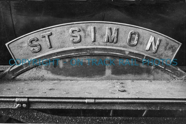 UK RAILWAY PHOTOGRAPH Lner 60112 Nameplate St Simon. Rmns-09 £1.70 ...