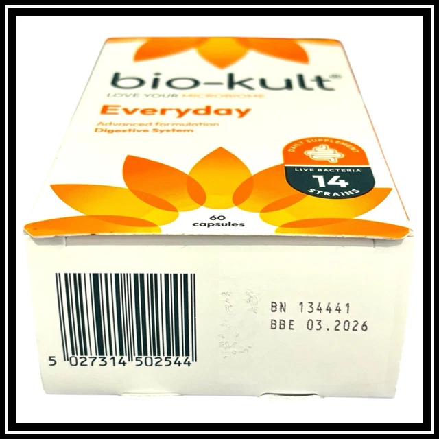 BIO-KULT ADVANCED PROBIOTIC Multi-Strain Formula 60 Capsules BBE: 03/ ...