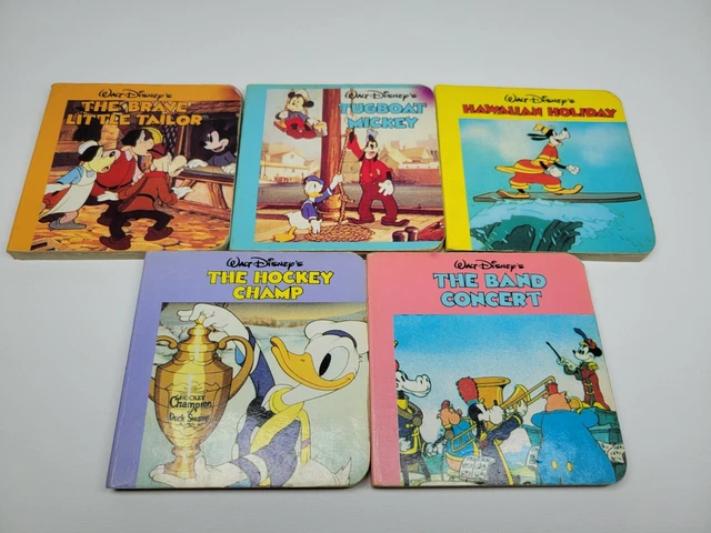 5 WALT DISNEY Mini Board books 1986 Chatham River Press Mickey, Donald ...