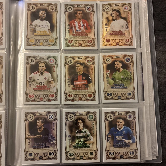 TOPPS MATCH ATTAX 2025/26 Magic Memories Full complete set of 18 cards ...
