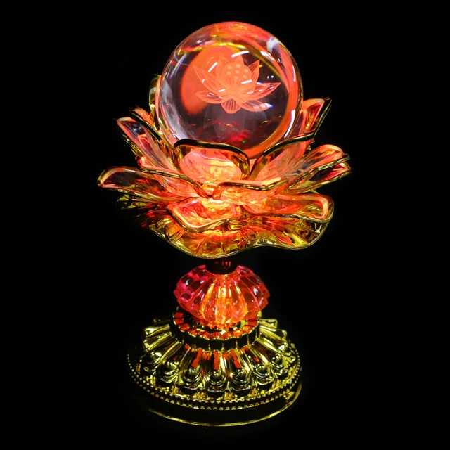 BUDDHA MACHINE PRAYER Buddhism Craft LED Spot Light Lighting Lotus ...