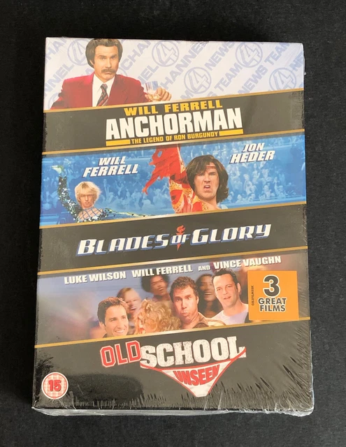 BNIP NEW WILL Ferrell 3 DVD Box Set DSL1552 Anchorman/Old School/Blades ...