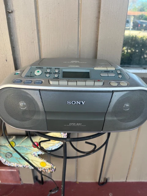 SONY CFD-S01 CD Cassette AM/FM Radio Portable Boombox Stereo Player ...