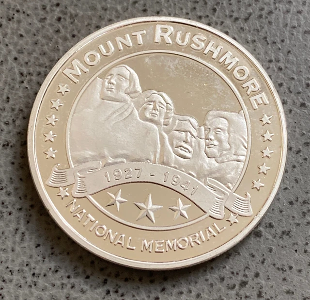 MEDAILLE, TOKEN: USA, Gutzon Borglum, Mount Rushmore, PP in Kapsel ...