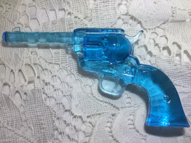 BLUE VASELINE GLASS Colt Revolver pistol uranium single action army gun ...
