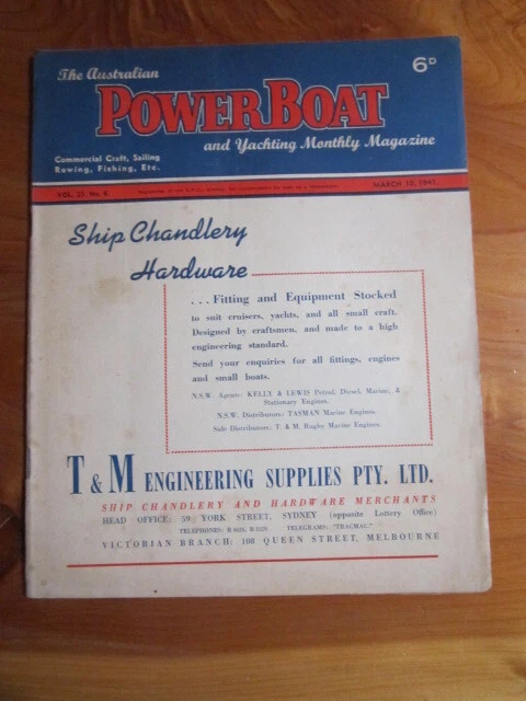 MAGAZINE THE AUSTRALIAN Power Boat And Yachting 1947 Great ***Must See ...