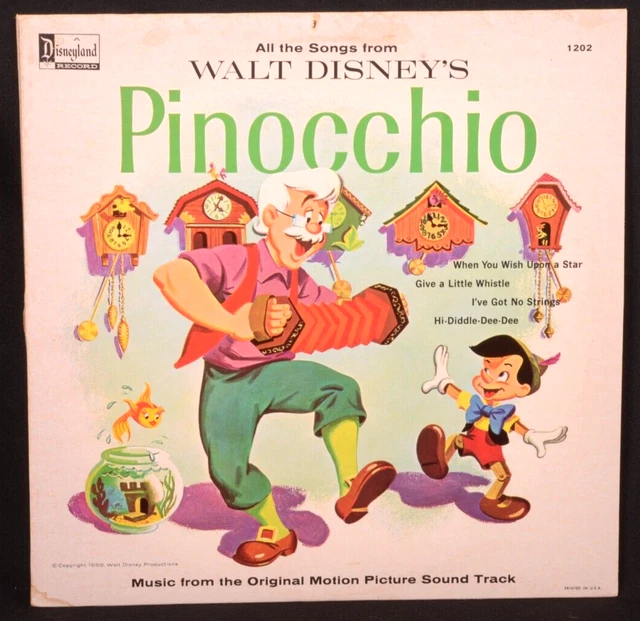 ALL THE SONGS from Walt Disney's Pinocchio-Disneyland Records DQ 1202 ...
