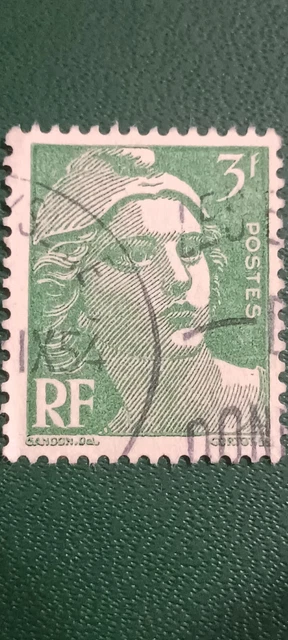 STAMP / TIMBRE France OBLITERE N° 716A marianne de GANDON 3F VERT ...