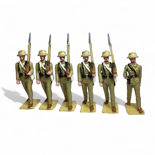 BRITISH ARMY COLONIAL Infantry Marching With Rifles Plus NCO 54mm Metal ...