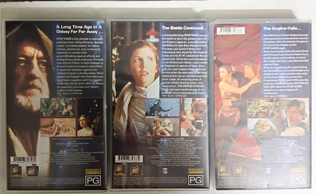STAR WARS ORIGINAL Trilogy VHS Boxset 1995 Widescreen Remastered ...