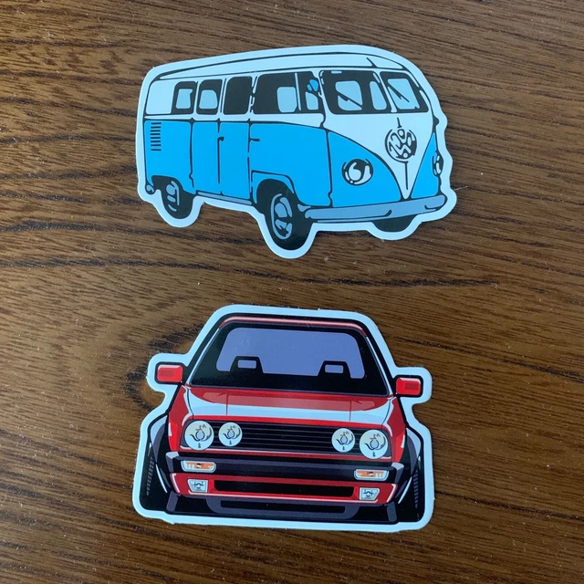 VW STICKERS VOLKSWAGEN MKII Golf/GTI and Air-cooled Bus 3" by 2" £2.38 ...